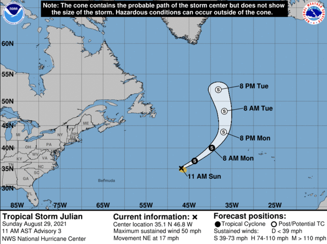 Tropical Storm Julian forms, with Kate on deck later Sunday, as winds ...