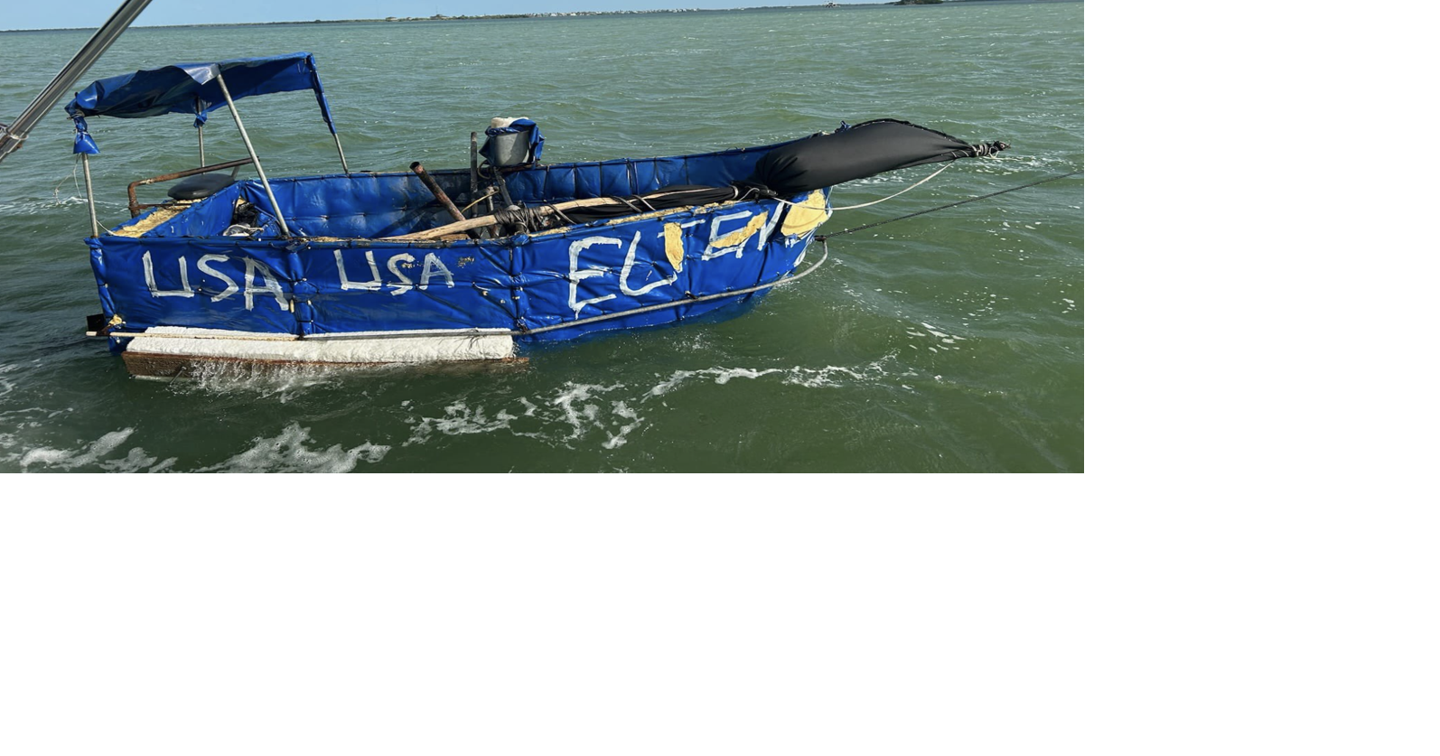 Six Cubans make South Florida landing in raft with USA painted on side ...