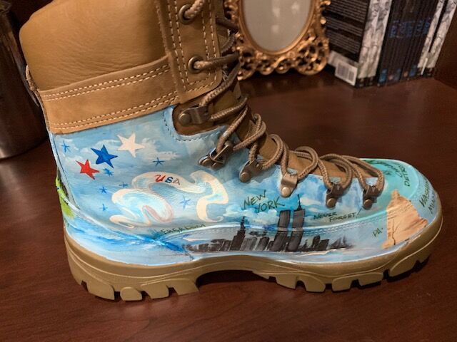 ’Footsteps to Freedom’ exhibition of painted combat boots ready to ...