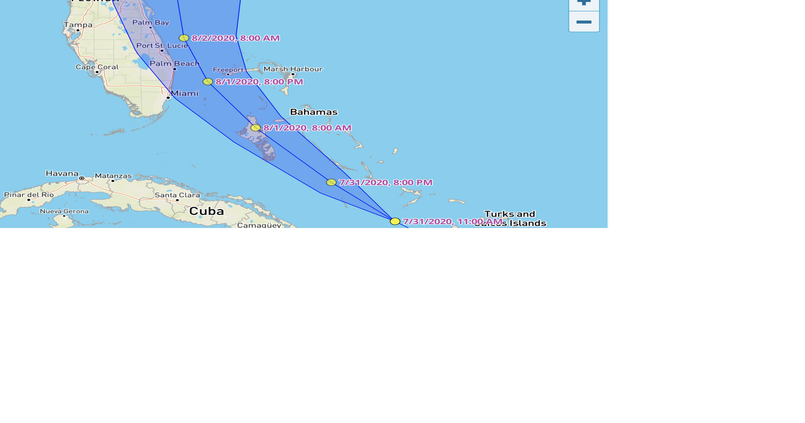 Isaias track edges closer to Northern Florida. Miami-Dade out of the ...