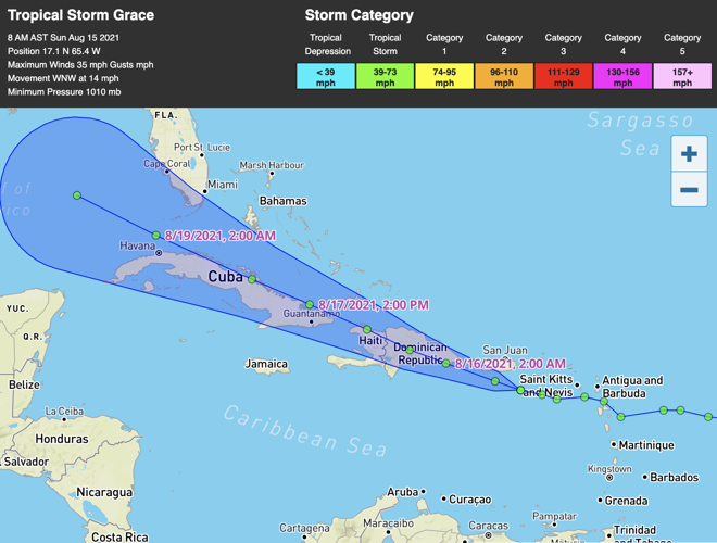 Sunday In The Tropics Fred Expected To Strengthen As Grace Continues