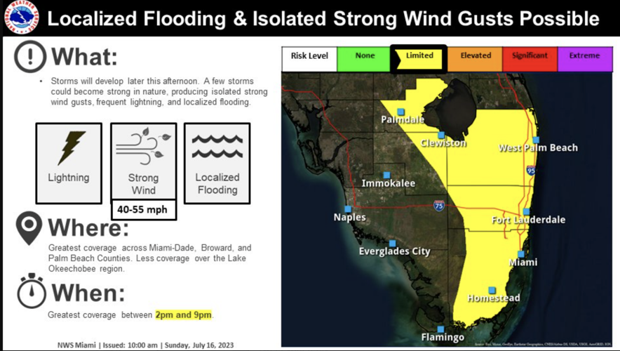 Excessive heat advisory issue in Miami; strong rainfall and isolated 40 ...