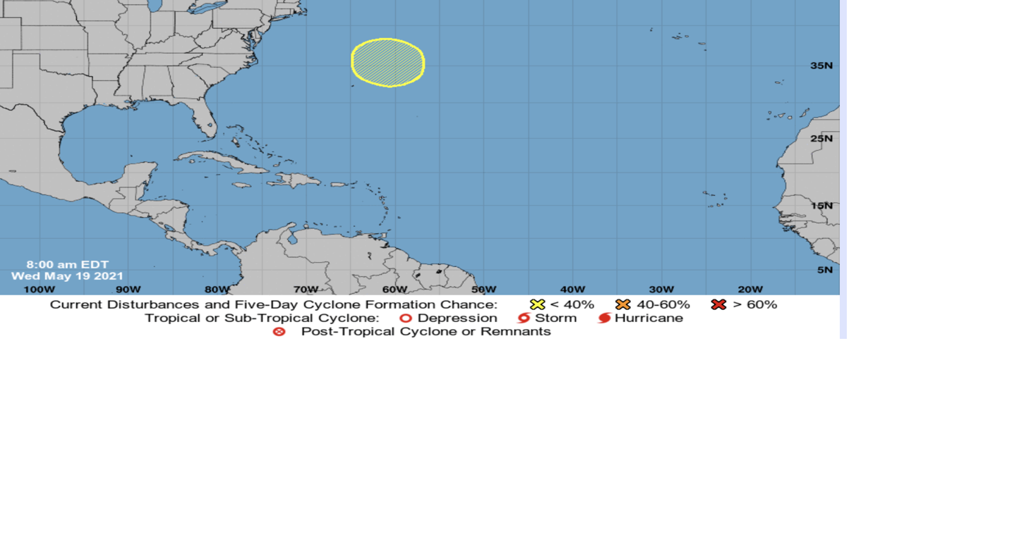 An area of low pressure is forecast to develop northeast of Bermuda ...