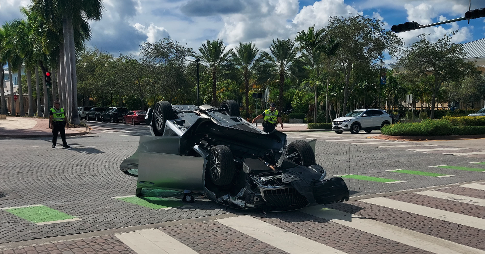Key Biscayne crash: car overturns at Crandon Blvd., driver transported ...