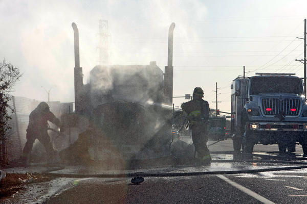 GALLERY: Burning Semi-Truck on Evan Hewes Highway | Community ...