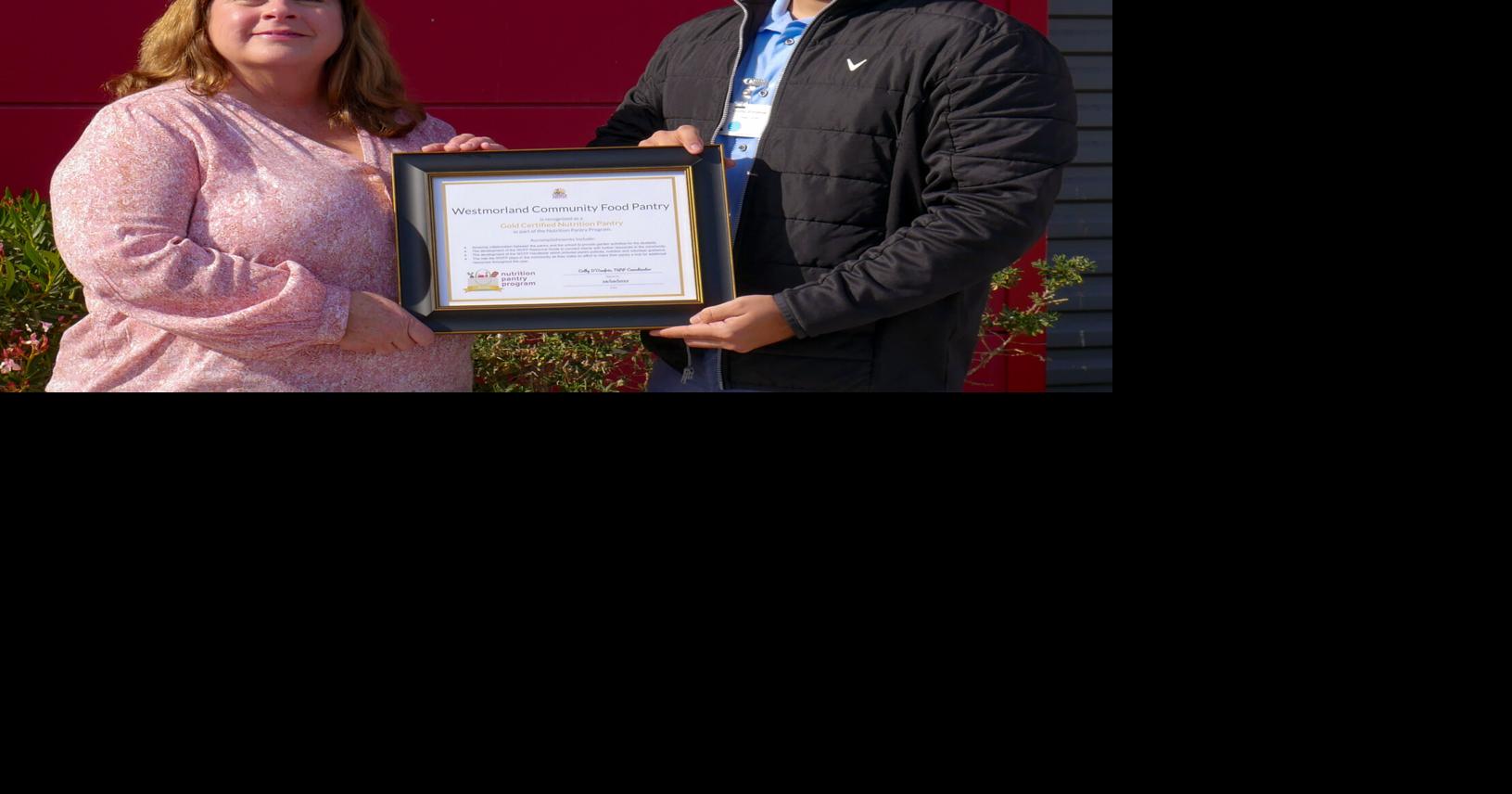 Westmorland Food Pantry awarded gold level certification | Local News | ivpressonline.com