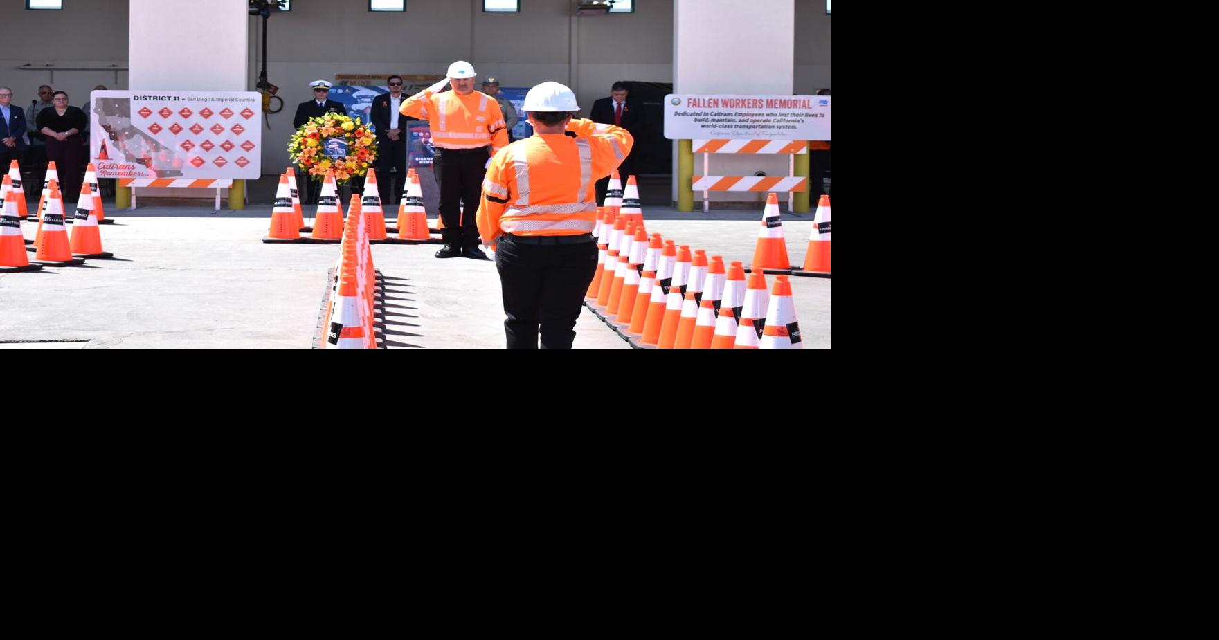 Traffic cones and tributes:Caltrans memorial honors fallen workers ...