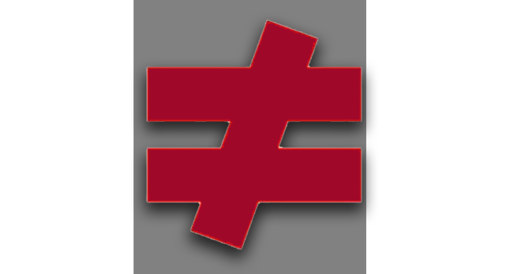 not equal symbol red