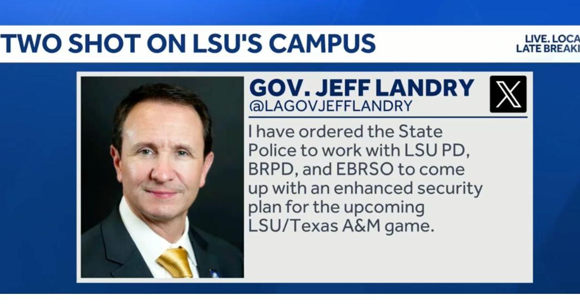 Gobernador Landry ordena más seguridad en campus LSU | Noticia Local ...