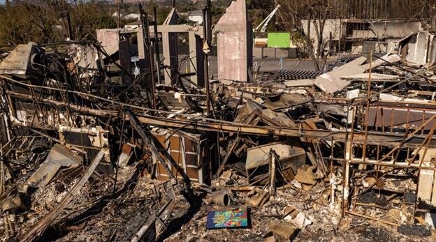 Rubble of Pasadena synagogue destroyed in wildfire is vandalized with ...