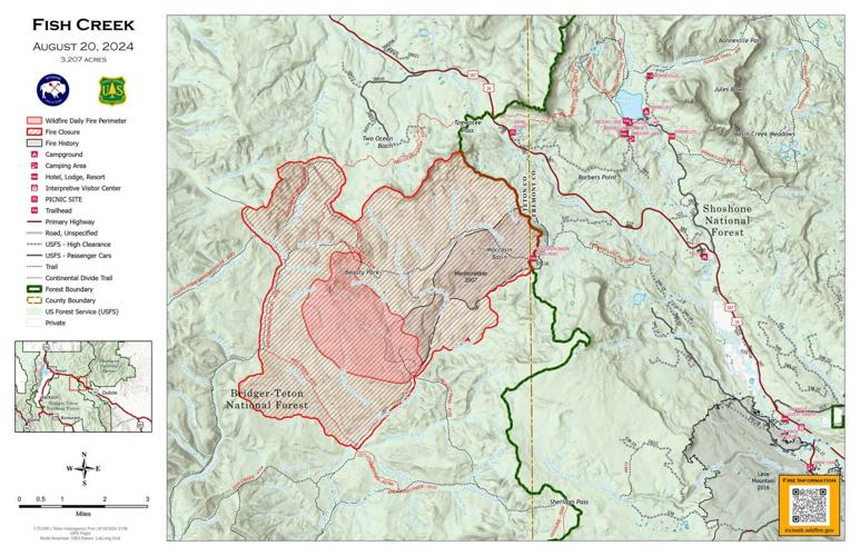 3,000-plus acre Fish Creek Fire moves towards Togwotee, Brooks Lake ...