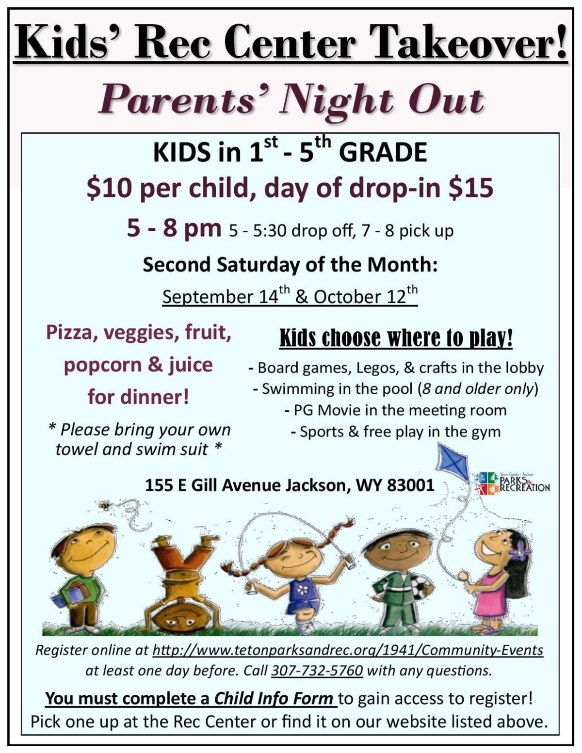 Kids’ Rec Center Takeover: Parents’ Night Out | Community ...