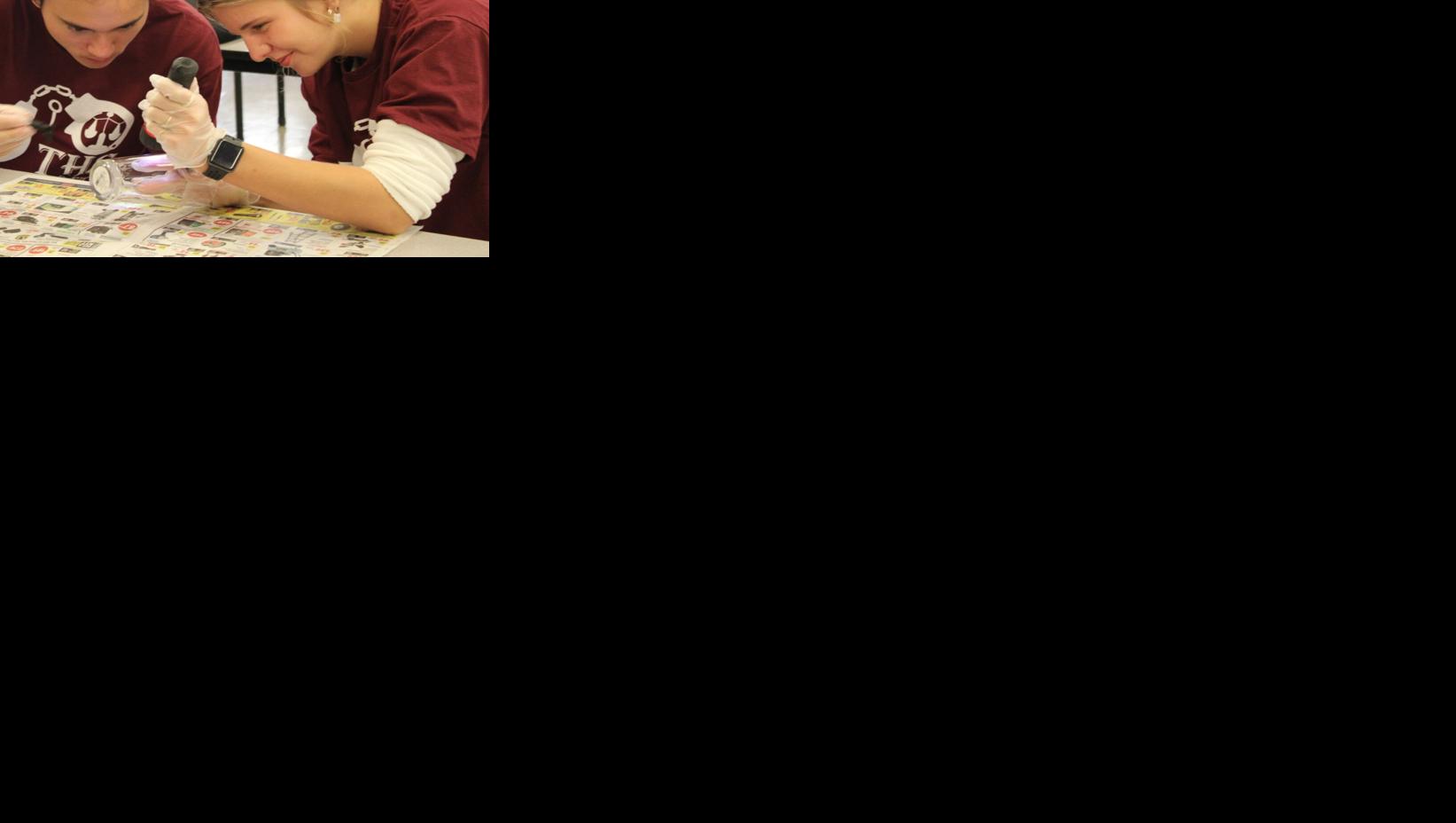 High school criminal justice students demonstrate their crime-solving ...