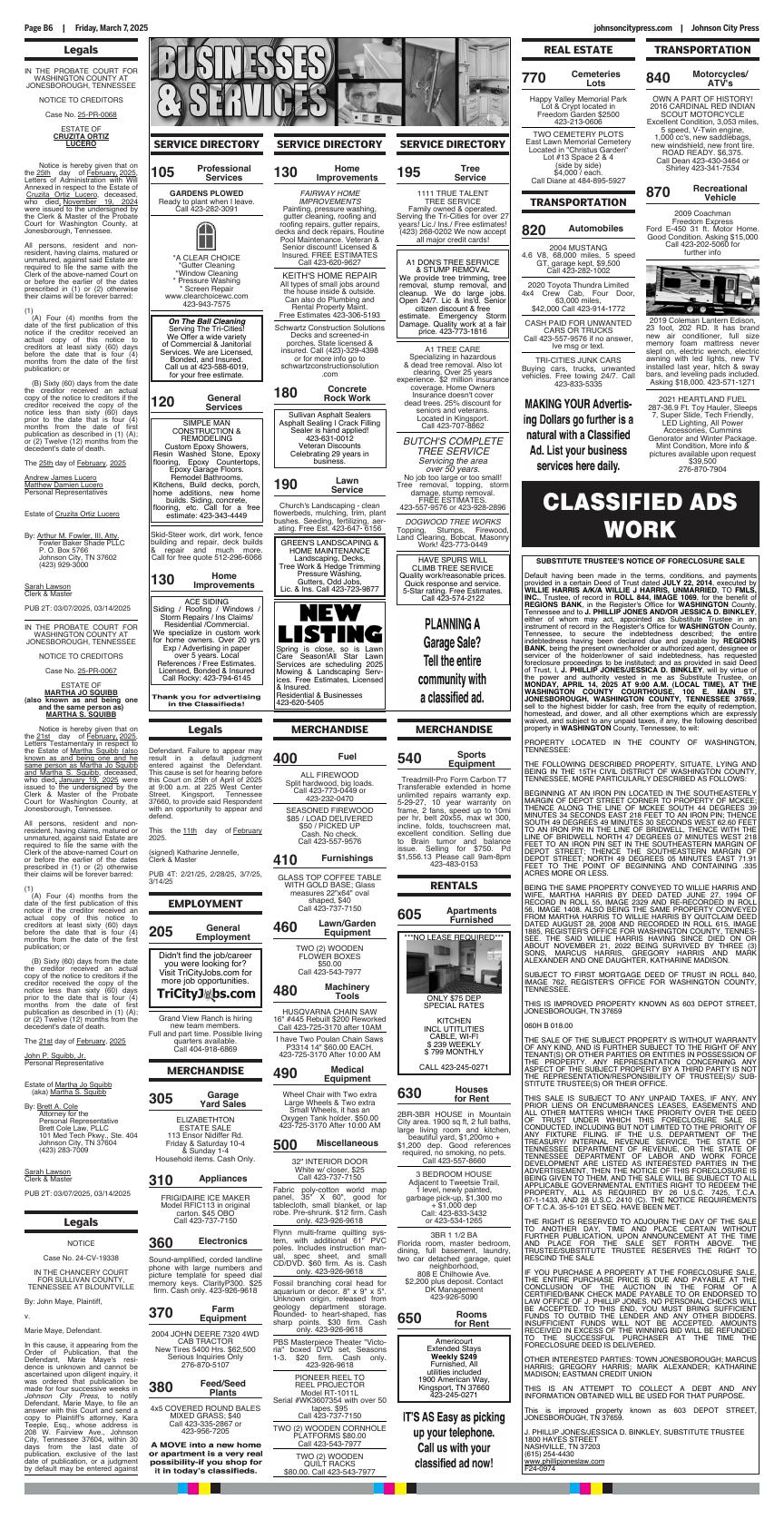 Page B6 | e-Paper | johnsoncitypress.com