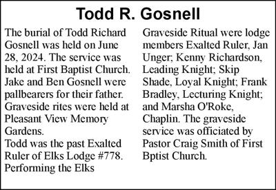 Todd R. Gosnell | Obituaries | journal-news.net