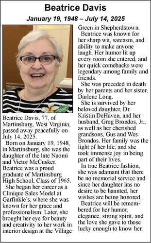Beatrice Davis January 19, 1948 – July 14, 2025 | Obituaries | journal-news.net