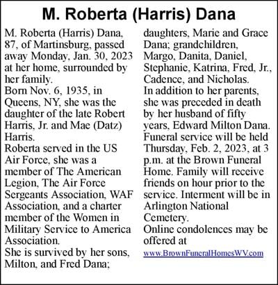 M. Roberta (Harris) Dana | Obituaries | journal-news.net