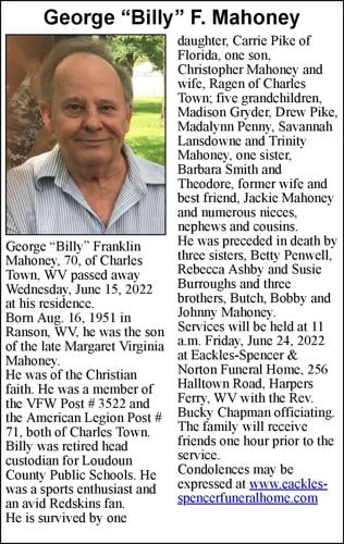 George “Billy” F. Mahoney | Obituaries | journal-news.net