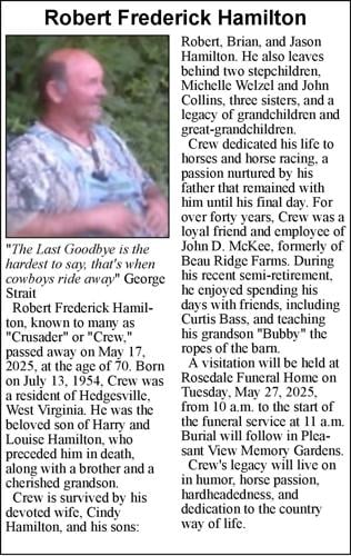 Robert Frederick Hamilton | Obituaries | journal-news.net