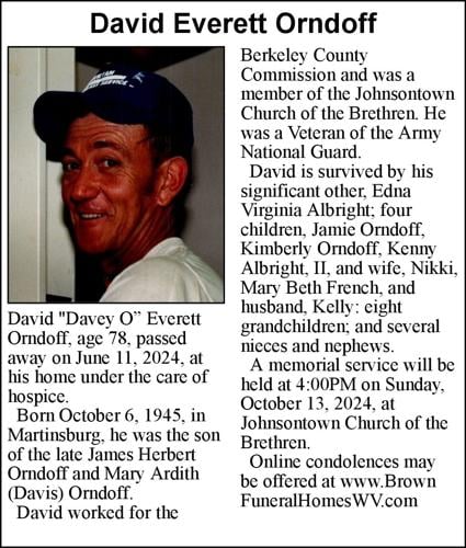 David Everett Orndoff | Obituaries | journal-news.net