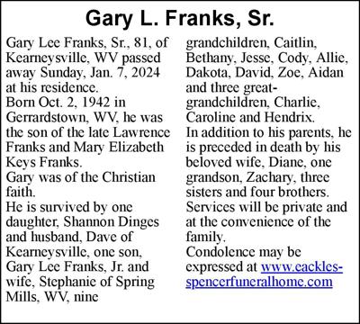 Gary L. Franks, Sr. | Obituaries | journal-news.net