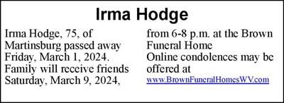 Irma Hodge | Obituaries | journal-news.net