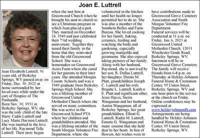 Joan E. Luttrell | Obituaries | journal-news.net