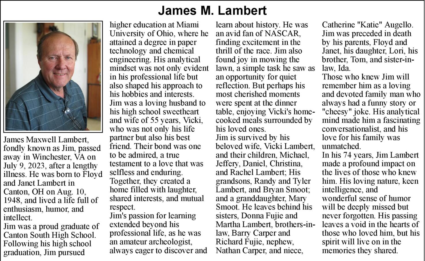 James M. Lambert | Obituaries | journal-news.net