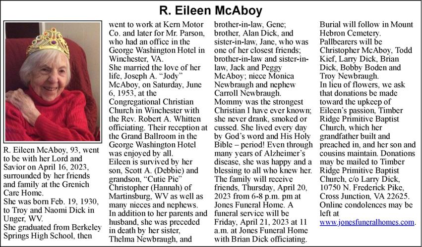 R. Eileen McAboy | Obituaries | journal-news.net
