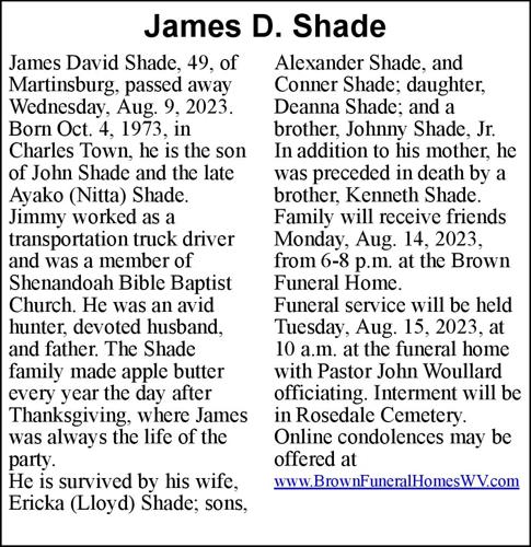 James D. Shade | Obituaries | journal-news.net