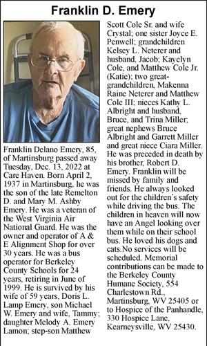 Franklin D. Emery | Obituaries | journal-news.net