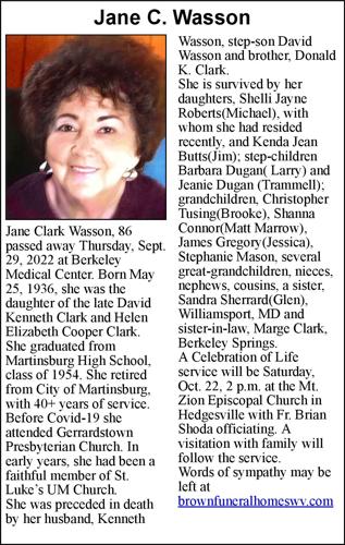 Jane C. Wasson | Obituaries | journal-news.net