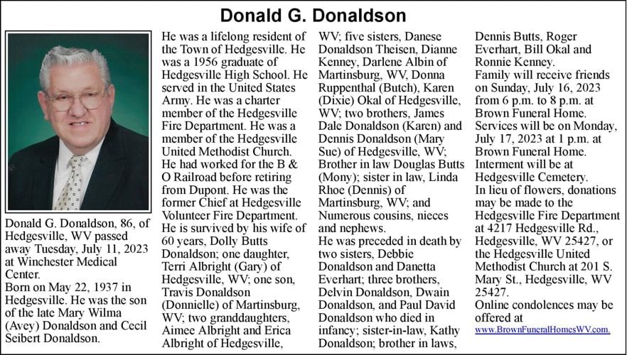 Donald G. Donaldson | Obituaries | journal-news.net