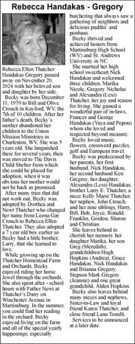 Rebecca Handakas - Gregory | Obituaries | journal-news.net