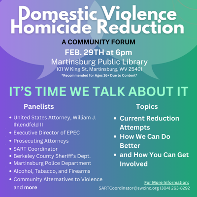 Domestic Violence Homicide Reduction community forum raises awareness ...