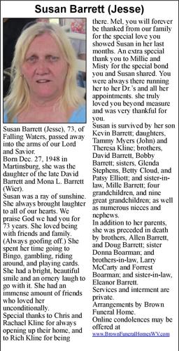 Susan Barrett (Jesse) | Obituaries | journal-news.net