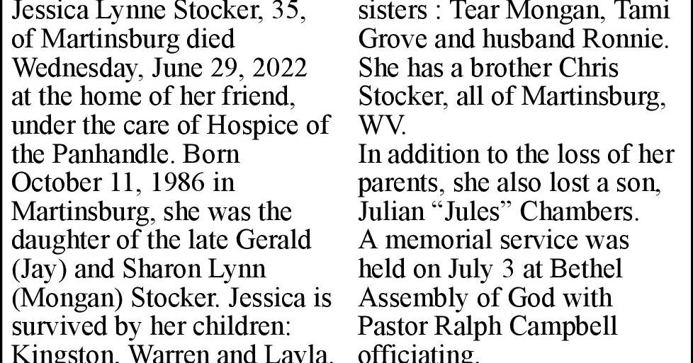 Jessica L. Stocker | Obituaries | journal-news.net