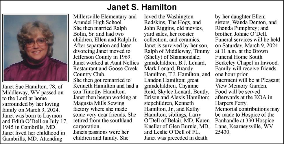 Janet S. Hamilton | Obituaries | journal-news.net