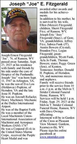 Joseph “Joe” E. Fitzgerald | Obituaries | journal-news.net