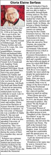 Gloria Elaine Serfass | Obituaries | journal-news.net