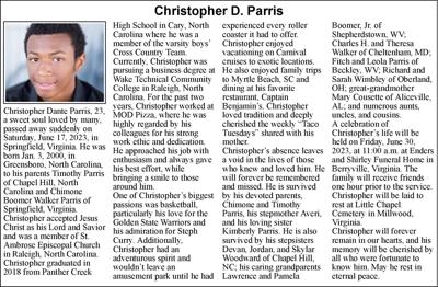 Christopher D. Parris | Obituaries | journal-news.net