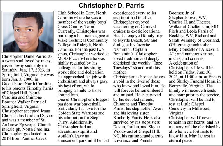 Christopher D. Parris | Obituaries | journal-news.net