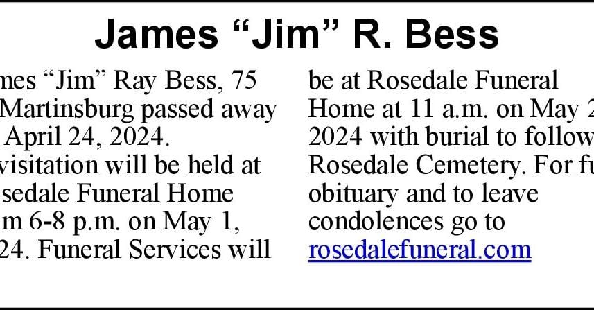 James “Jim” R. Bess | Obituaries | journal-news.net