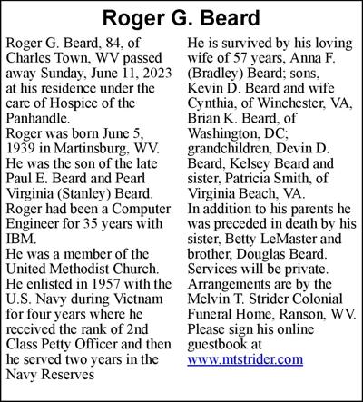 Roger G. Beard | Obituaries | journal-news.net