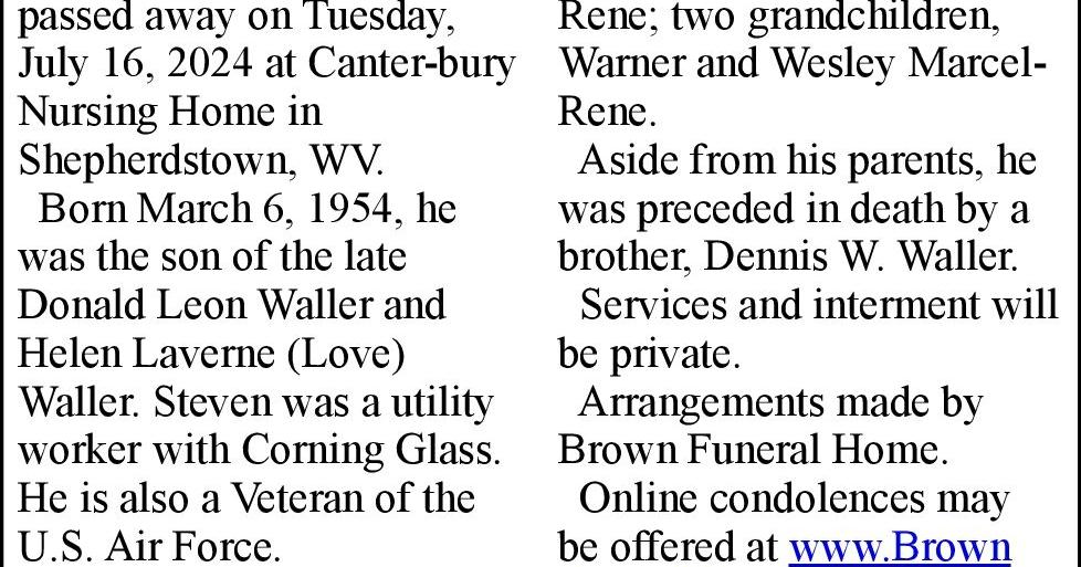 Steven Dale Waller | Obituaries | journal-news.net