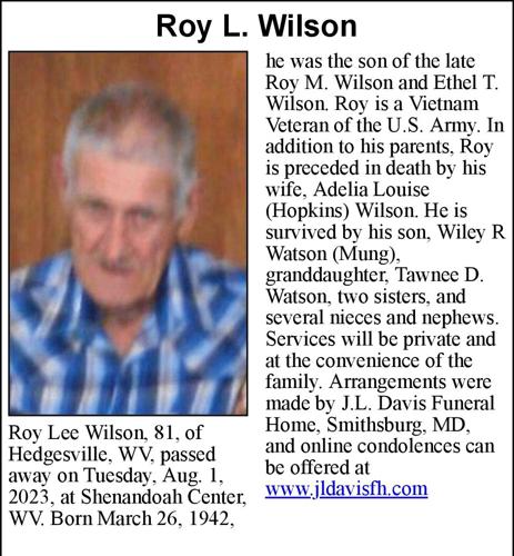 Roy L. Wilson | Obituaries | journal-news.net