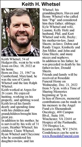 Keith H. Whetsel | Obituaries | journal-news.net