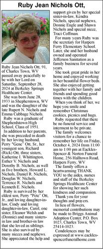 Ruby Jean Nichols Ott, | Obituaries | journal-news.net