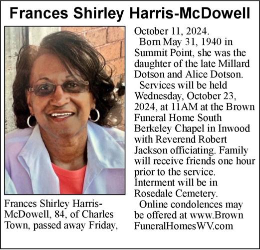 Frances Shirley Harris-McDowell | Obituaries | journal-news.net