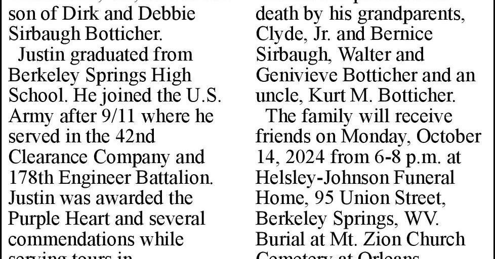 Justin Kurt Botticher | Obituaries | journal-news.net